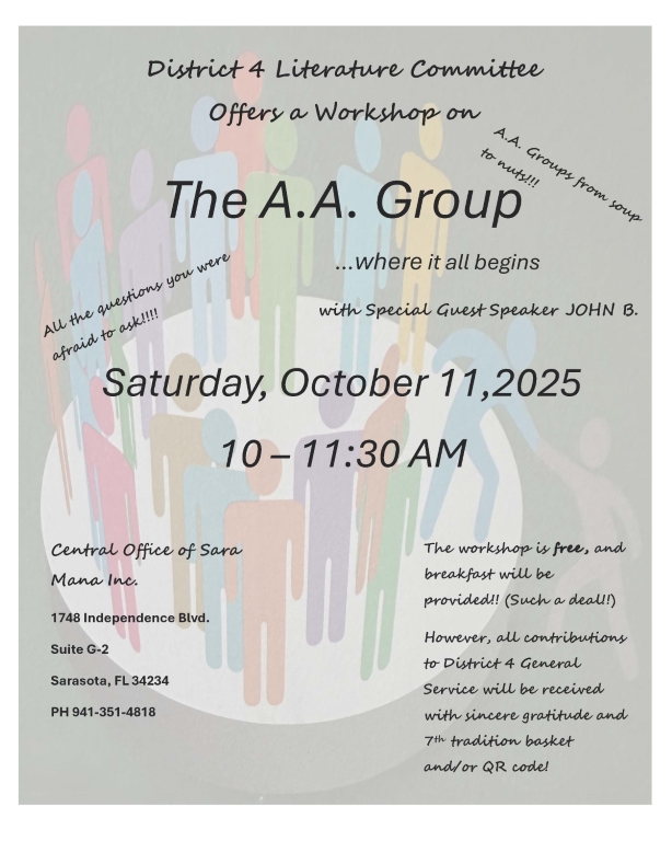 FINAL REMINDER – D4 Literature Committee Workshop – This Saturday 10/11 ...